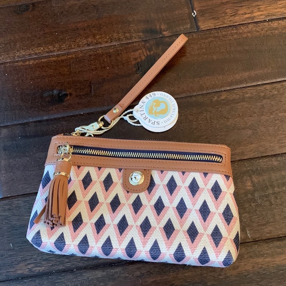 Spartina 449 | Bags | Spartina 449 Barbee Tassel Wristlet Nwt Pink And ...